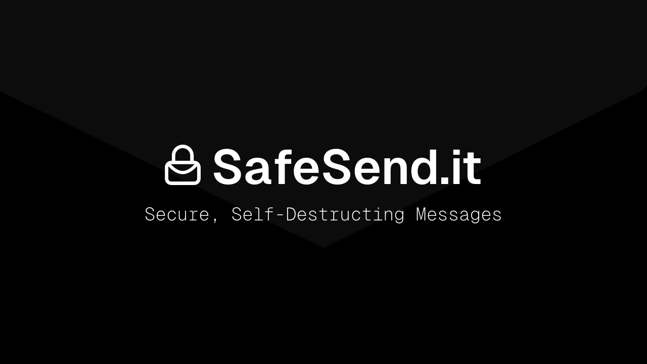 SafeSend.it - Secure, Self-Destructing Messages